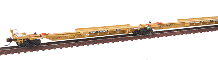 BLMA - Trinity 53' RAF53C 3-Unit Spine Car - Ready to Run - TTX TTAX #355021 (yellow, black ...