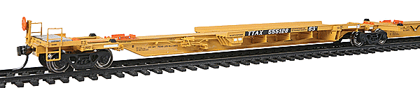 Bowser - Trinity RAF53C 5-Unit Intermodal Spine Car - Ready to Run - TTX TTAX #555128 (yellow ...