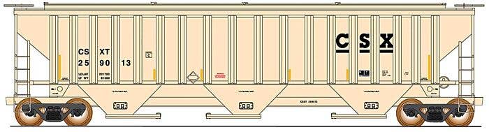Intermount - Trinity Rib-Side Covered Hopper - Ready to Run - CSX (pale ...
