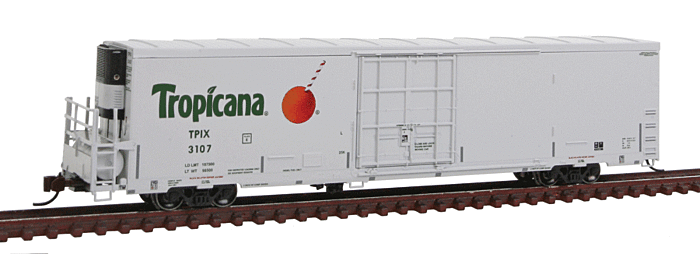 BLMA - TrinityRail(R) 64' Modern Reefer - Ready to Run - Tropicana TPIX #3107 (white, green ...