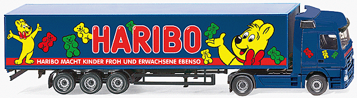 Wiking - Truck MB Actros Tractor w/Semi Van Trailer - Haribo (blue w ...