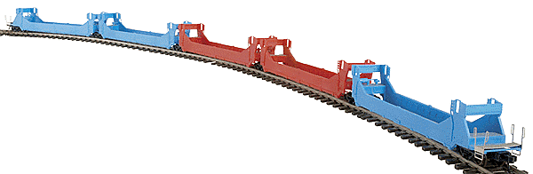 Deluxe - Twinstack 5-Unit Intermodal Cars - Undecorated w/Knuckle ...