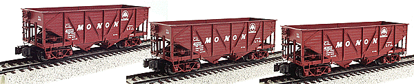 S Helper - Two-Bay Composite Hopper - 3-Car Set #1 - Monon - 641-1222