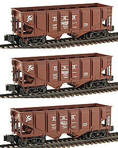 S Helper - Two-Bay Panel Side Hopper - 3-Car Set #1 - Delaware & Hudson ...