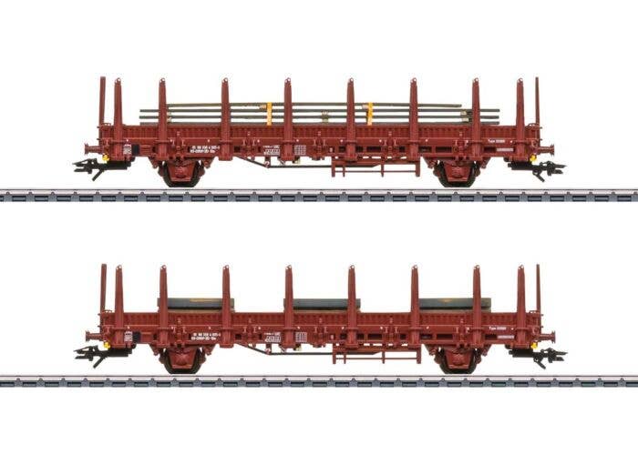 Marklin - Type Kbs Stake Flatcar with Steel Load 2-Pack - 3-Rail ...