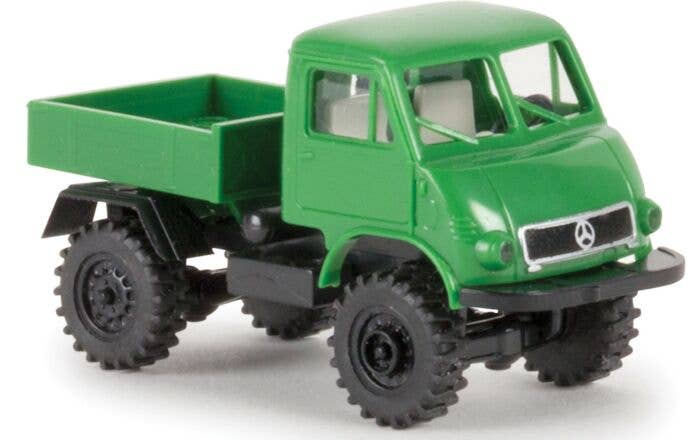 Brekina - Unimog 402 Heavy-Duty Pickup Truck - Assembled - Green - 175 ...