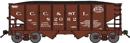 Bluford - USRA 30'6" 2-Bay Hopper - Ready to Run - Big Four CCC&StL ...