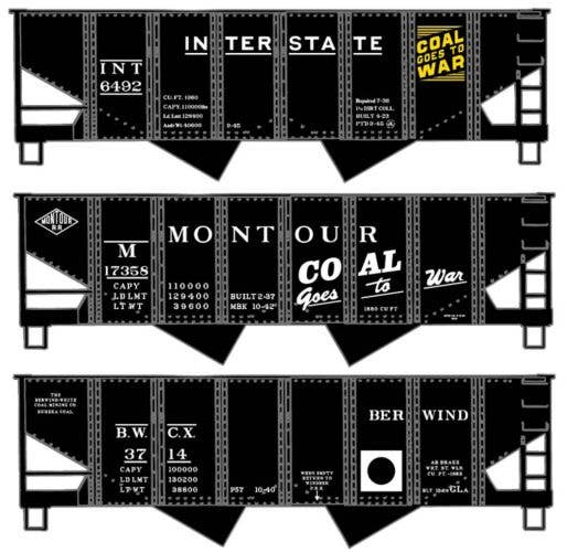 Accurail - USRA 55-Ton 2-Bay Open Hopper 3-Pack - Kit - One Each ...