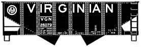 Accurail - USRA 55-Ton 2-Bay Open Hopper - Kit - Virginian (black ...