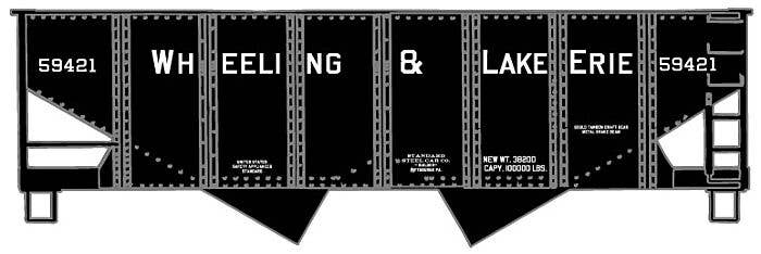 Accurail - USRA 55-Ton 2-Bay Open Hopper - Kit - Wheeling & Lake Erie ...
