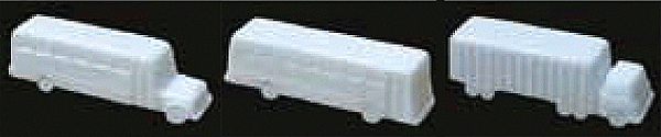 JTT - Vehicle Set - Unpainted White Styrene - School Bus, City Bus ...