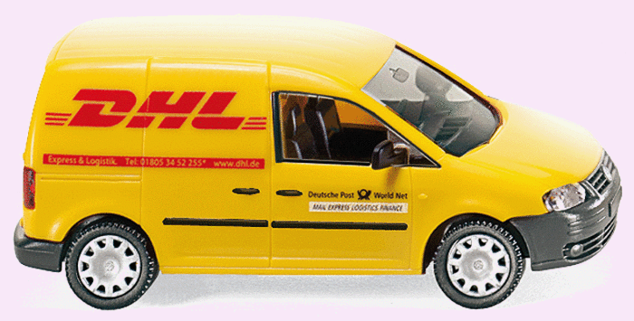 Wiking - Volkswagen Caddy Van - DHL (yellow, red Logo) - 781-27506