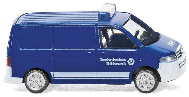 Wiking - Volkswagen T5 GP Multivan Cargo Van - Assembled - THW (blue ...