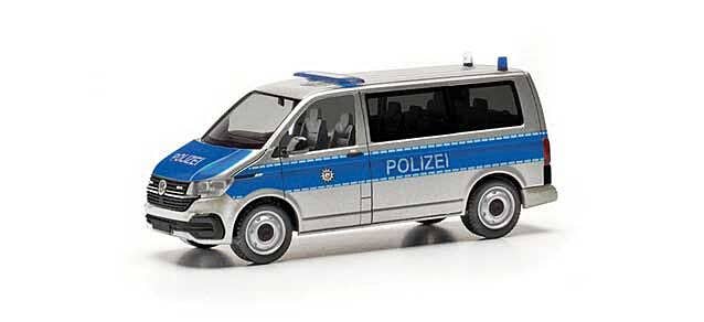 Herpa - Volkswagen T6.1 Passenger Van - Assembled - Police (silver ...