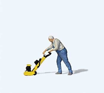 Preiser - Waxing the Floor - Individual Figure - Man with Floor Waxer ...