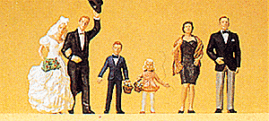 Preiser - Wedding Participants pkg(6) - Bride, Groom, Ring Bearer ...
