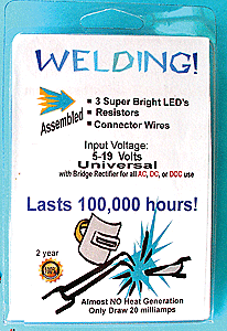 Evan Des - Welding LEDs - Universal 9-19V AC, DC & DCC pkg(3) - 3mm ...