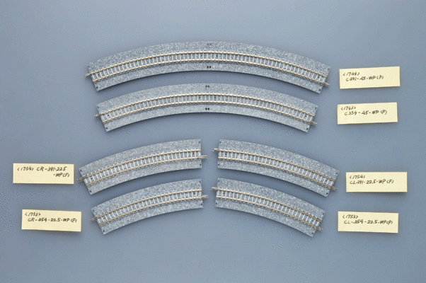 TomyTec - Wide-Roadbed PC Curve Track C354-45WP - Fine Track - 13-15/16" 354mm Radius, 45 Degree ...
