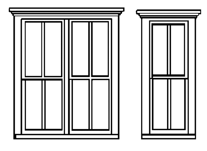 Grandt - Window - 4-Pane Single, 8-Pane Double pkg(2) - 300-5264
