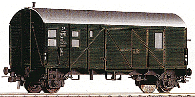 Roco - Wood Conductor Boxcar Era III - DB w/o Platform (green, silver ...