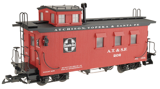 USA - Wood Side Caboose - Santa Fe (red) - 748-12004