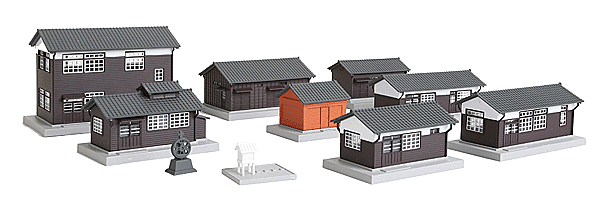 Kato - Wood Station Building Set Assembled - 381-23233