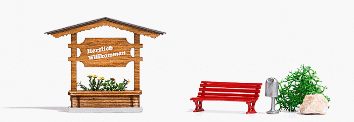 Busch - Wood Town Welcome Sign - Kit - 1-9/16 x 3/8 x 1-1/4" 4 x 1 x. 3 ...