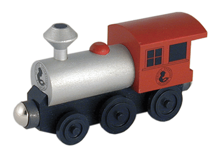 Whittle - Wooden Toy Train: 2-4-0 Steam Engine - Silver & Red - 802-100015