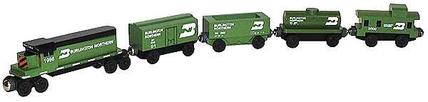 Whittle - Wooden Toy Train: Train Set - Burlington - 802-509123