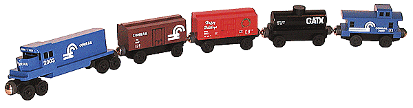 Whittle - Wooden Toy Train: Train Set - Conrail - 802-509127