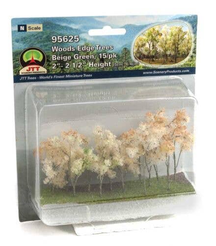 JTT - Woods Edge Trees - 2 to 2-1/2" 5.1 to 6.4cm (Beige Green) pkg(15 ...